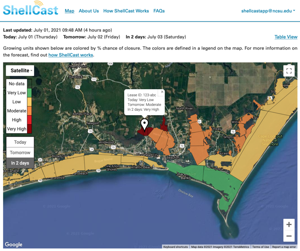 ShellCast App Helps Growers Forecast Harvest Closures | North Carolina ... ShellCast App Helps Growers Forecast Harvest Closures | North Carolina ...